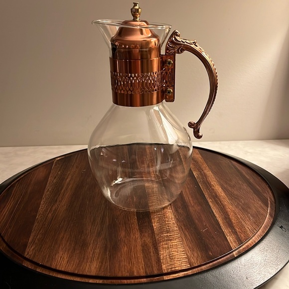 Corningware | Kitchen | Vintage Corning Glass And Copper Plate Coffee ...